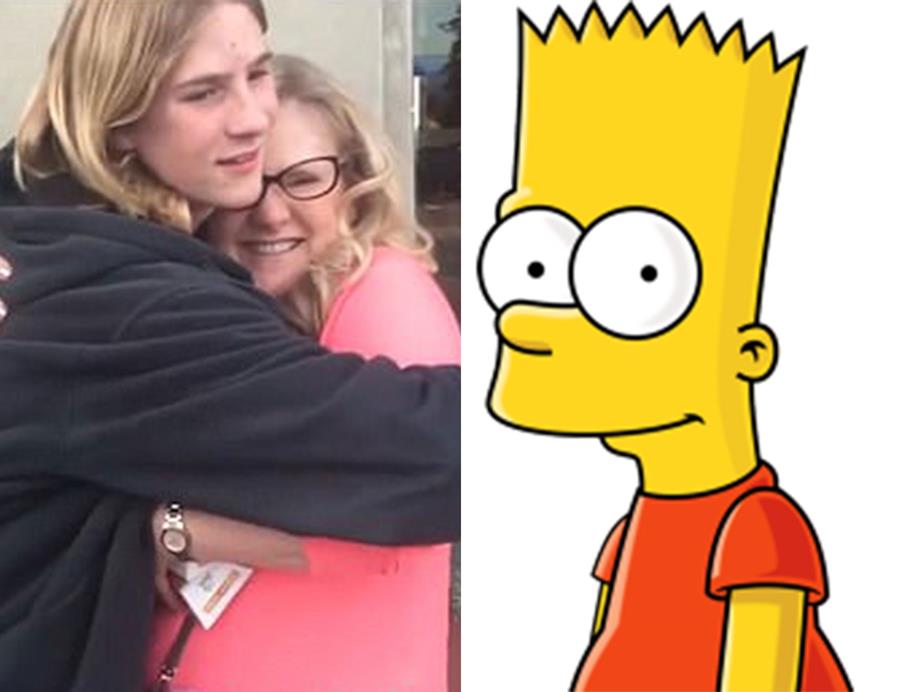 The moment teenager meets voice behind his hero: Bart Simpson