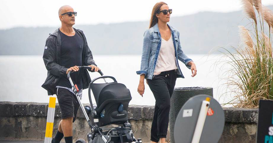 Doting dad Matthew Ridge's adorable stroll with baby Kenzo Axel